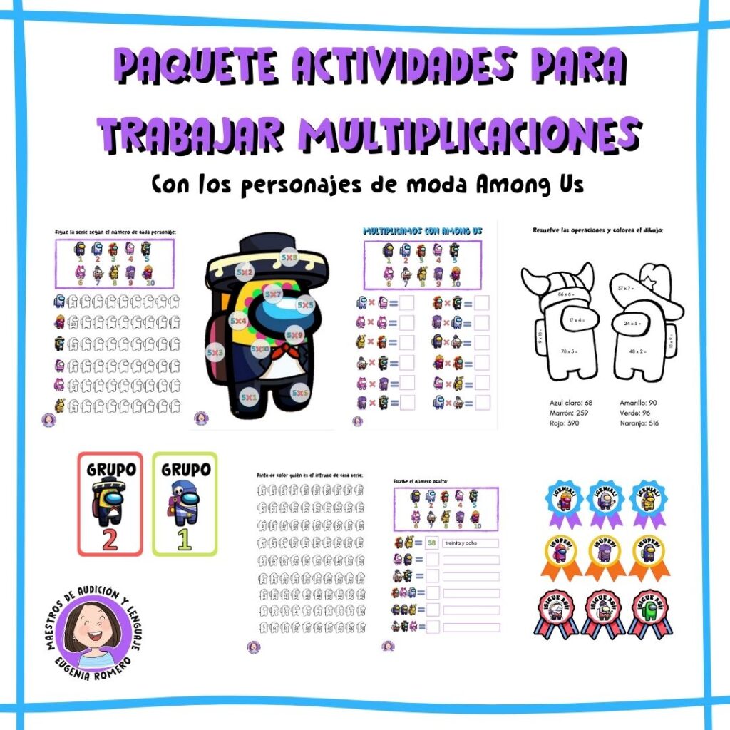 Pack actividades para trabajar multiplicaciones con Among Us - Maestros ...